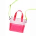 Pink & White Vinyl Handle Bag | Neon Handbag | PVC Shoulder Bag ...
