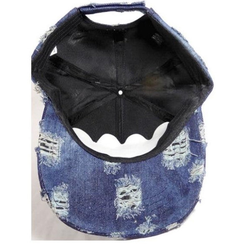 Denim Stone Washed Distressed Ball Cap - Etsy