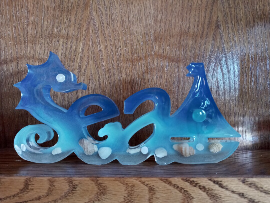 Beach-ocean-sea Resin Molded Art, 3 Piece Set Made With Beach Sand ...