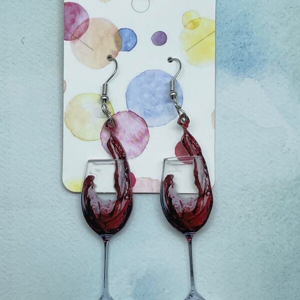 Wine Red Earrings - Etsy