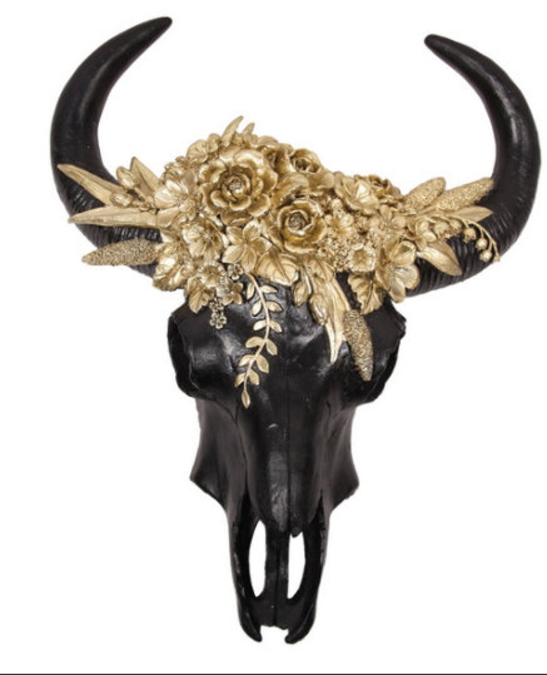 Black & Gold Cow Skull Wall Decor Wall Art Wall Hanging - Etsy
