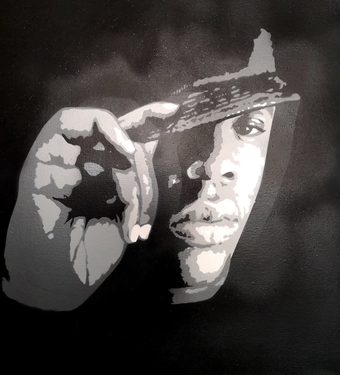 Jay-z Painting Spray Can Stencil New York Brooklyn Hiphop Black Album ...