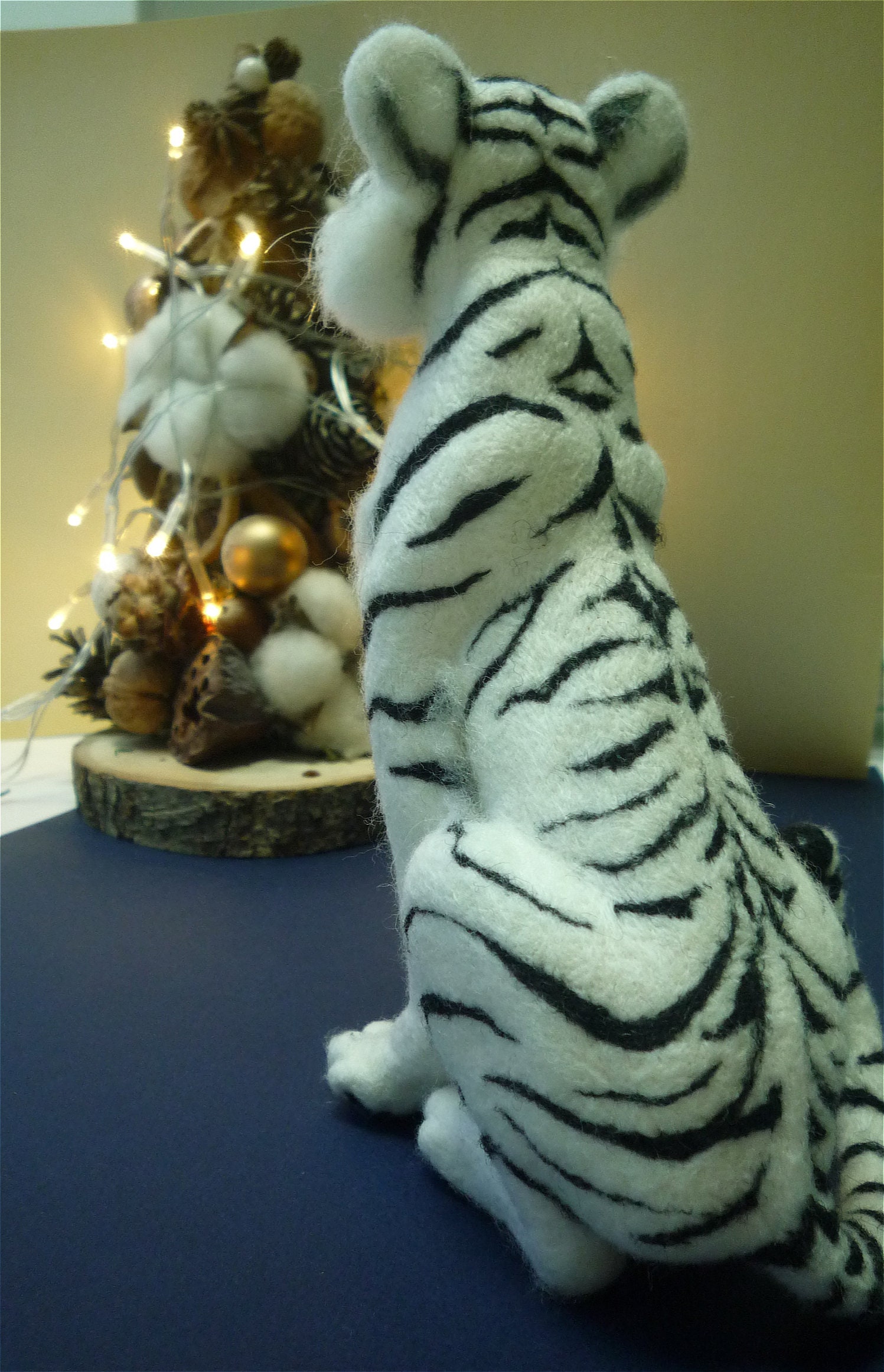 White Tiger, Felted Tiger, Stuffed Tiger Toy, Collectible Toy. Made in ...