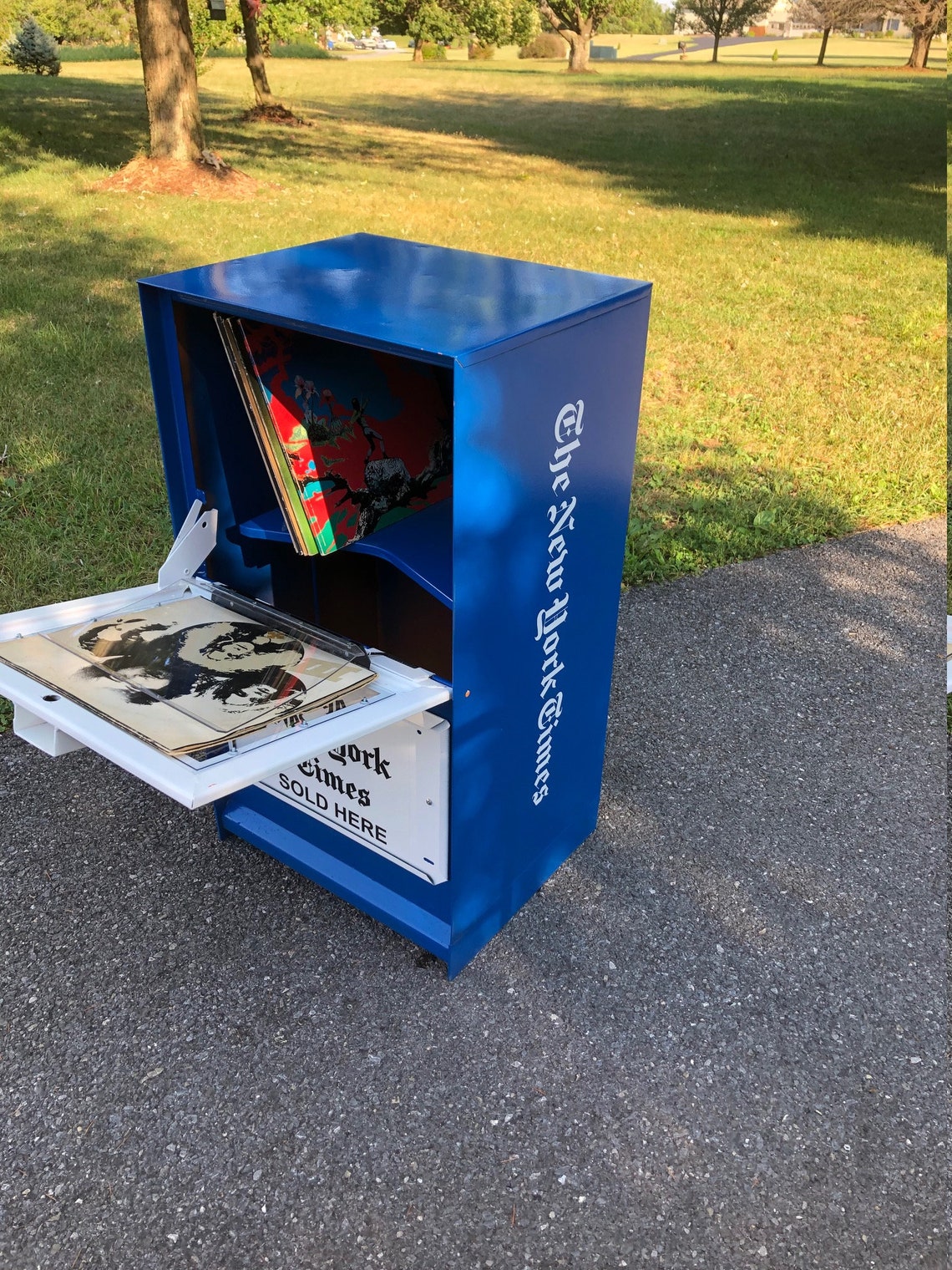 New York Times Vinyl Record Stand Newspaper Box - Etsy