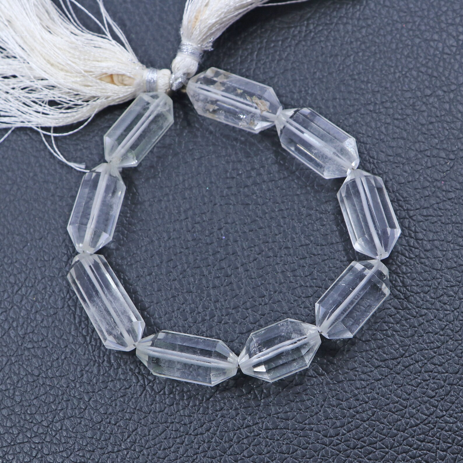 9-Pieces clear Quartz gemstone beads fancy shape beads Size | Etsy