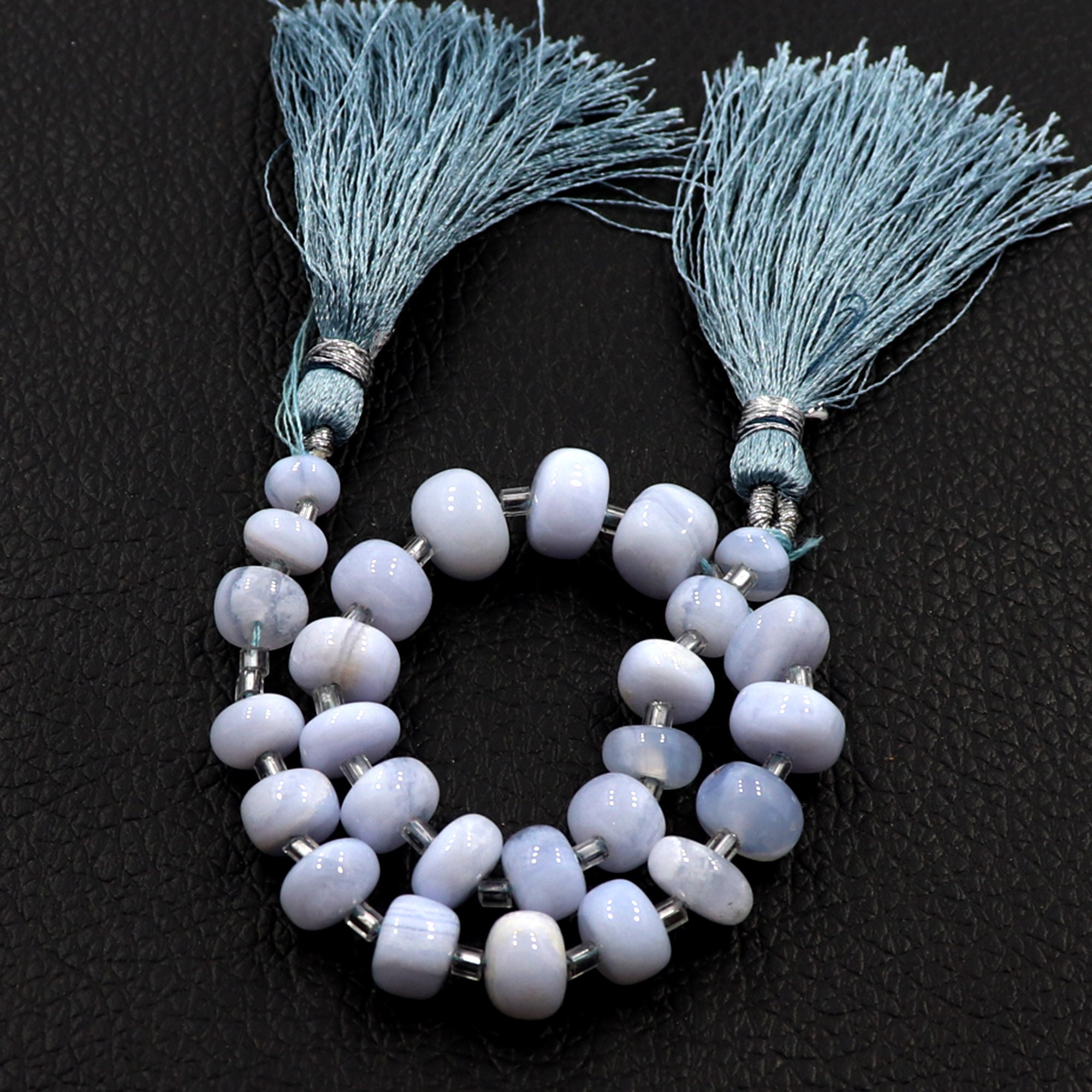 27 Pieces Blue Lace Agate Gemstone Beads Rondelle Shape - Etsy
