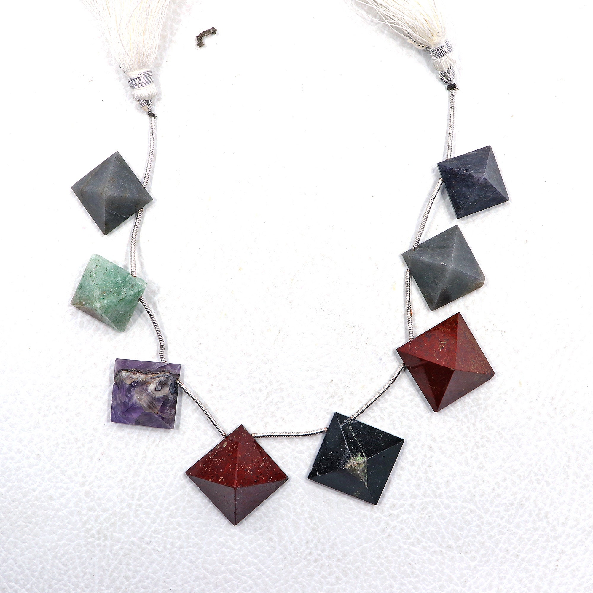 8 Pieces Multi gemstone beads pyramid shape Size 13-18 MM | Etsy