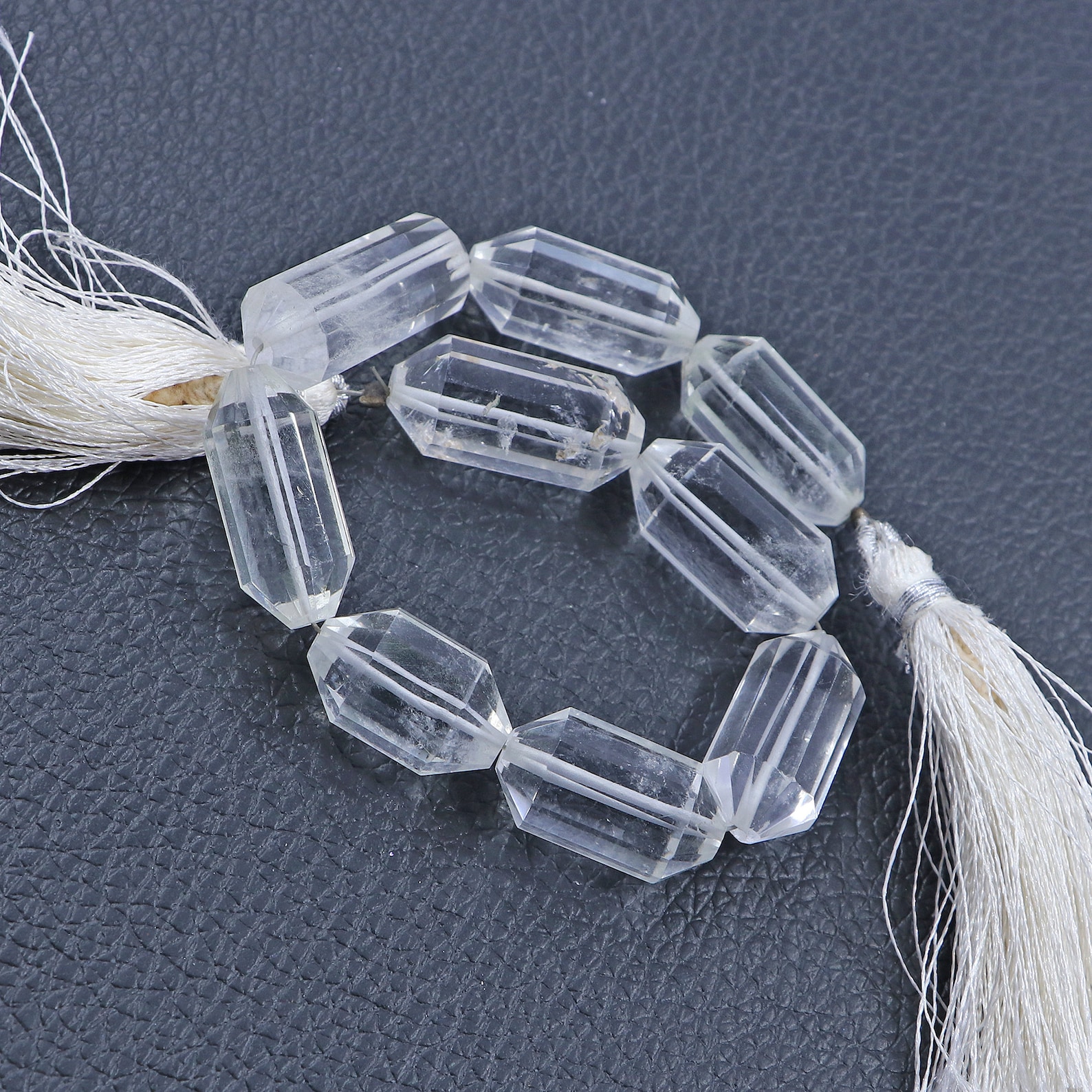 9-Pieces clear Quartz gemstone beads fancy shape beads Size | Etsy