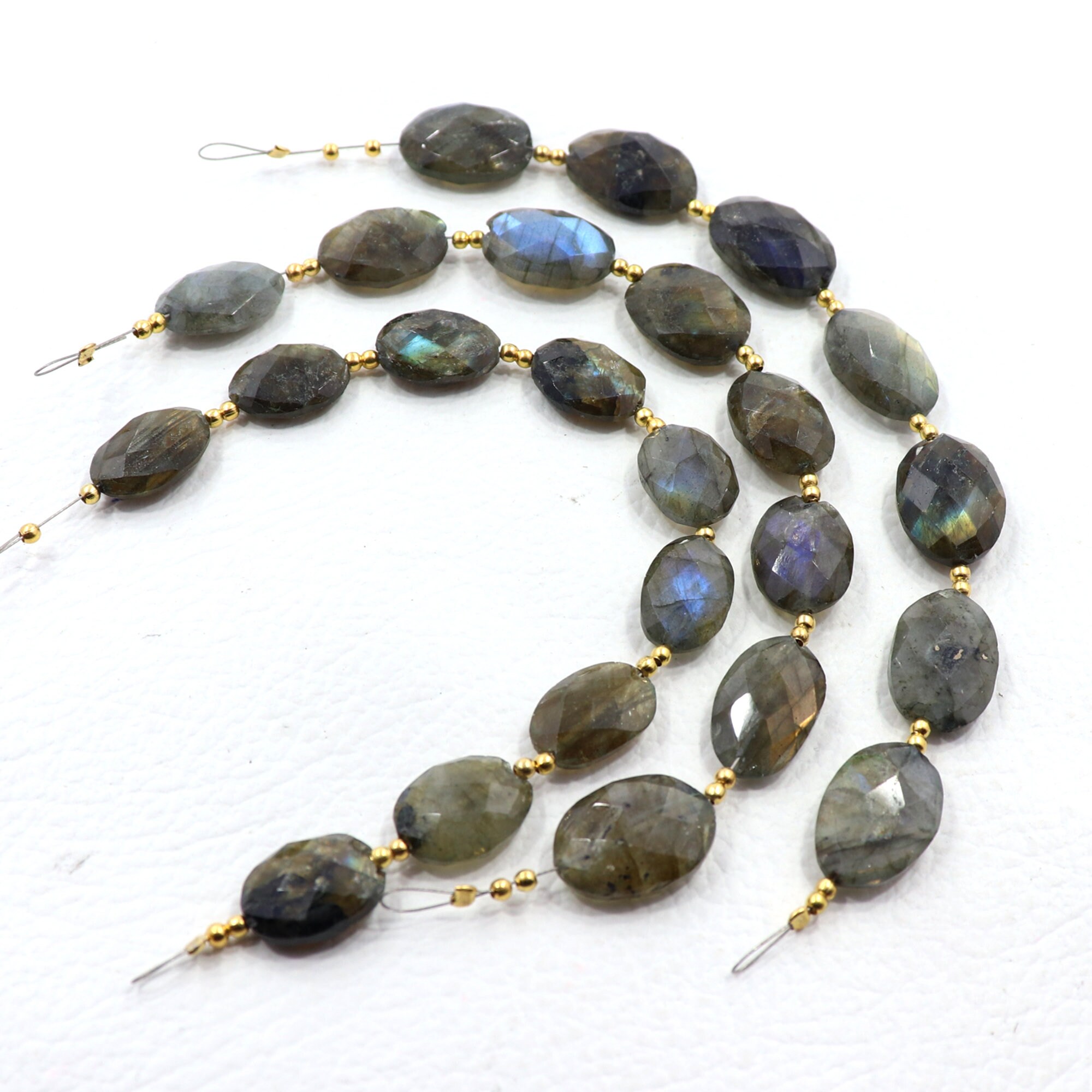 Labradorite Gemstone Beads Oval Shape Beads Drilled Beads | Etsy