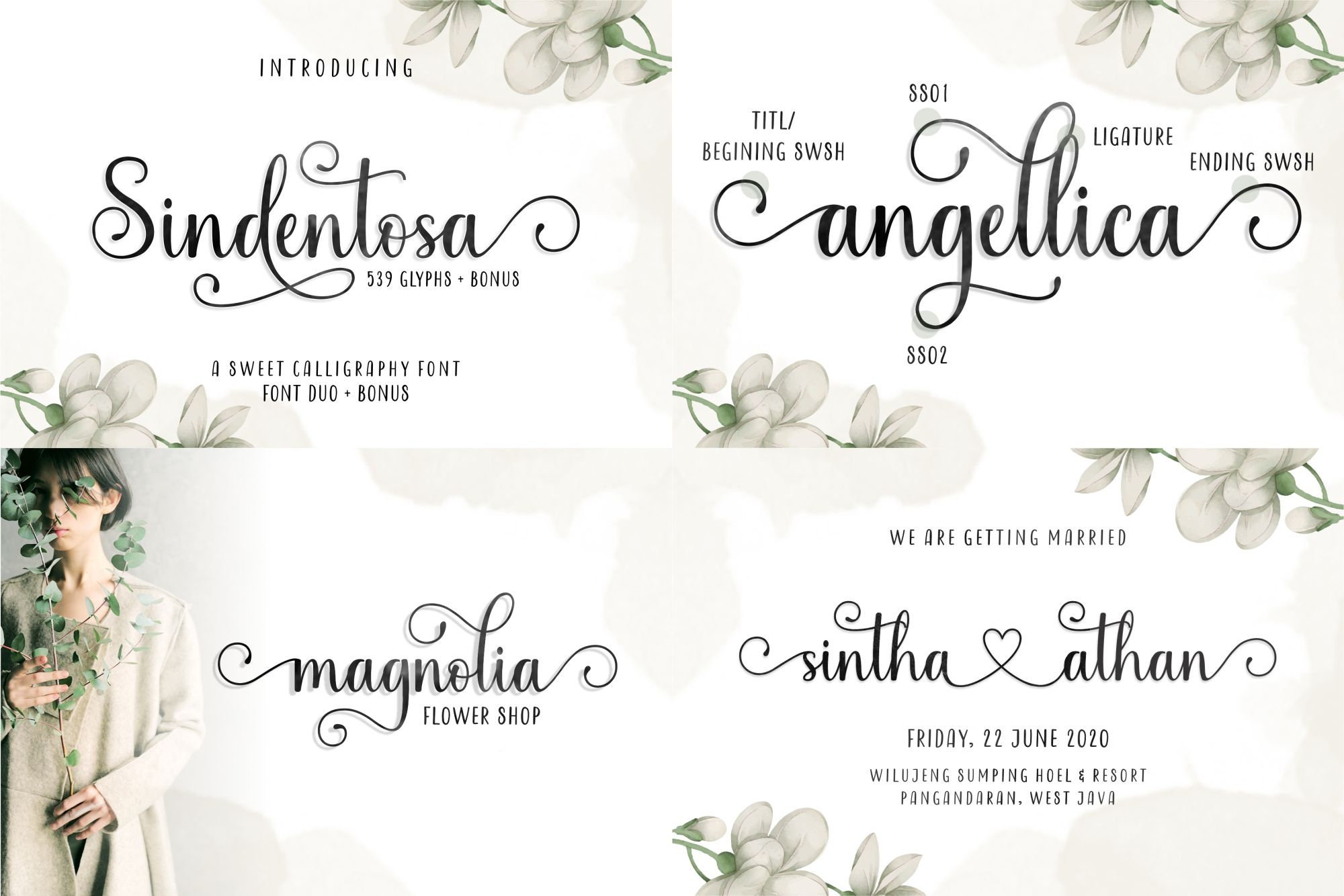 Calligraphy Font Bundle Cricut Font Canva Font Branding - Etsy