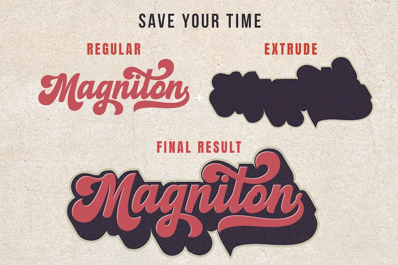 The Magniton - Vintage Font, Retro Font, Procreate Font, Logo Font ...