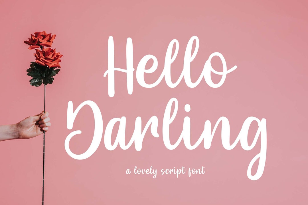Hello Darling Romantic Font, Cute Font, Beautiful Font, Wedding Font ...