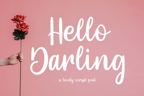 Hello Darling Romantic Font Cute Font Beautiful Font | Etsy