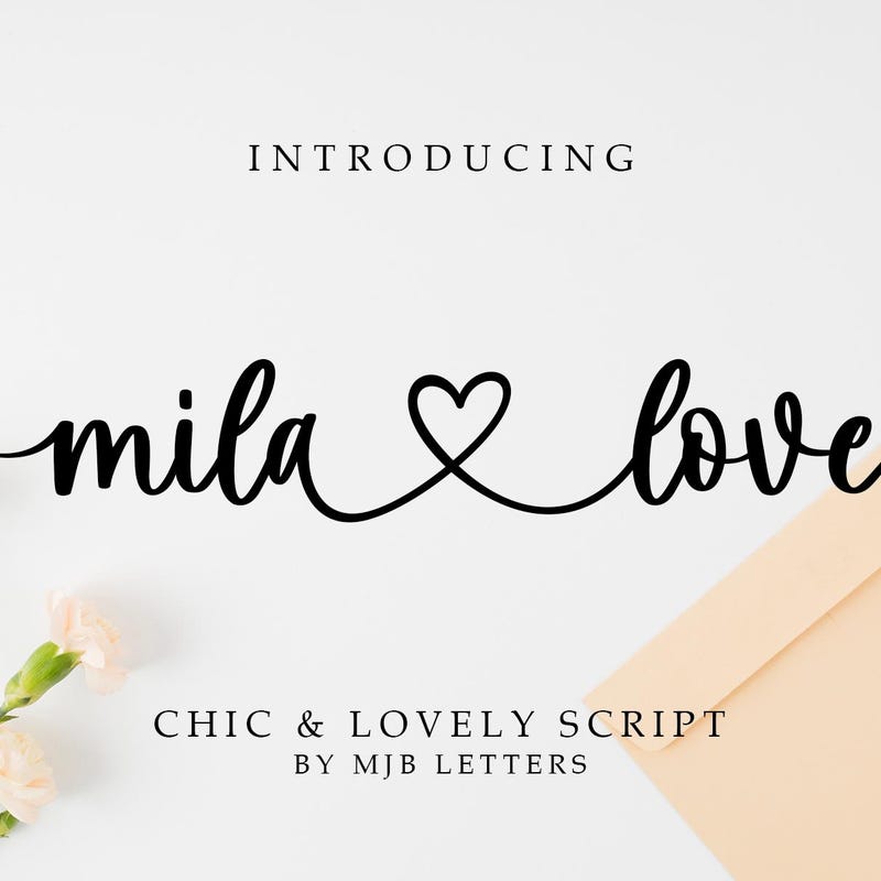 Font With Hearts in End - Etsy