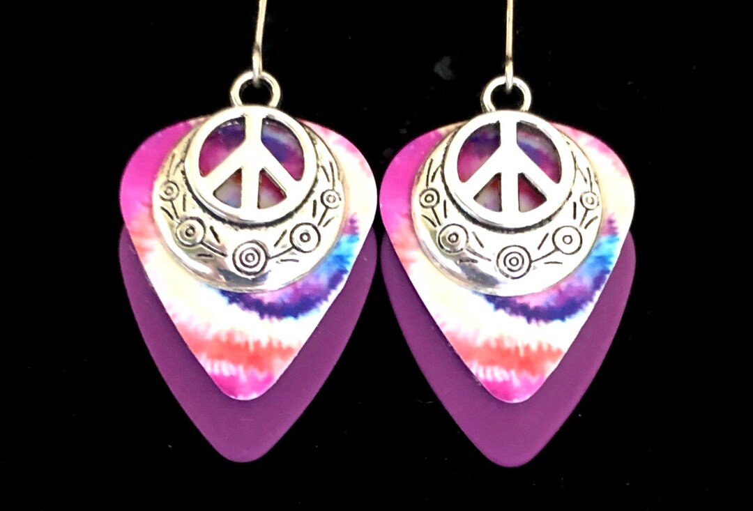 Large Peace Sign Earrings - Etsy