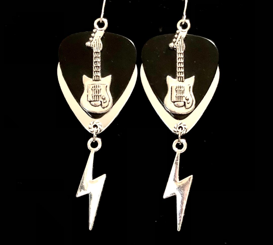 Electric Guitar Bolt Earrings - Etsy