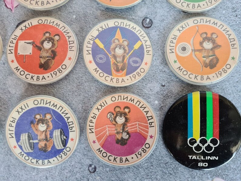 Soviet Badges 12 Pins Olympic Bears Olympia 80 - Etsy