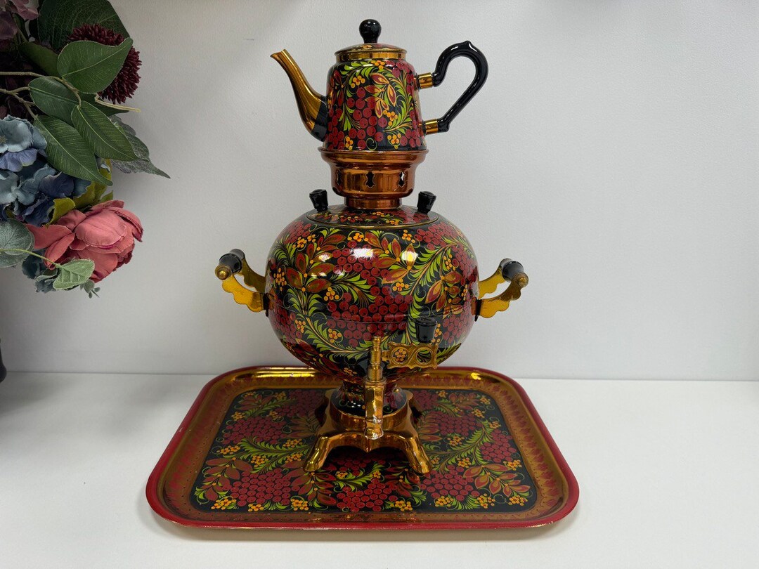 Soviet Electric Hand Painted Samovar Russian Art Folk Samovar ...