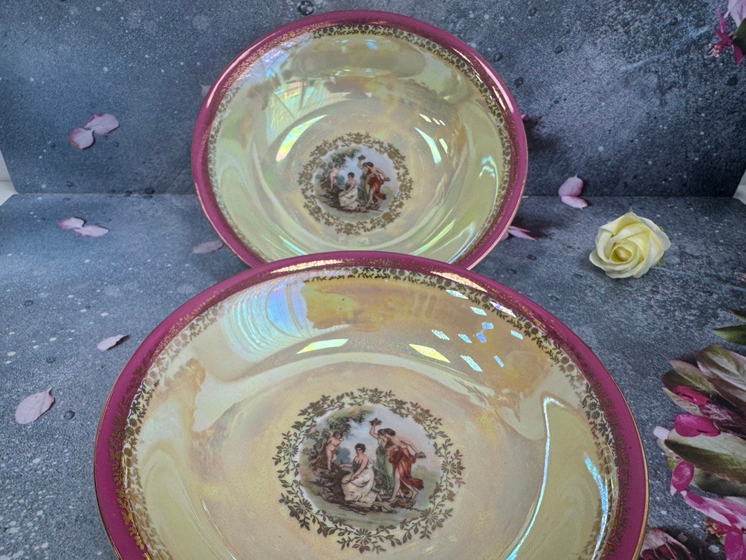 Set of 2 Porcelain Deep Plates / Salad Dishes Madonna GDR - Etsy