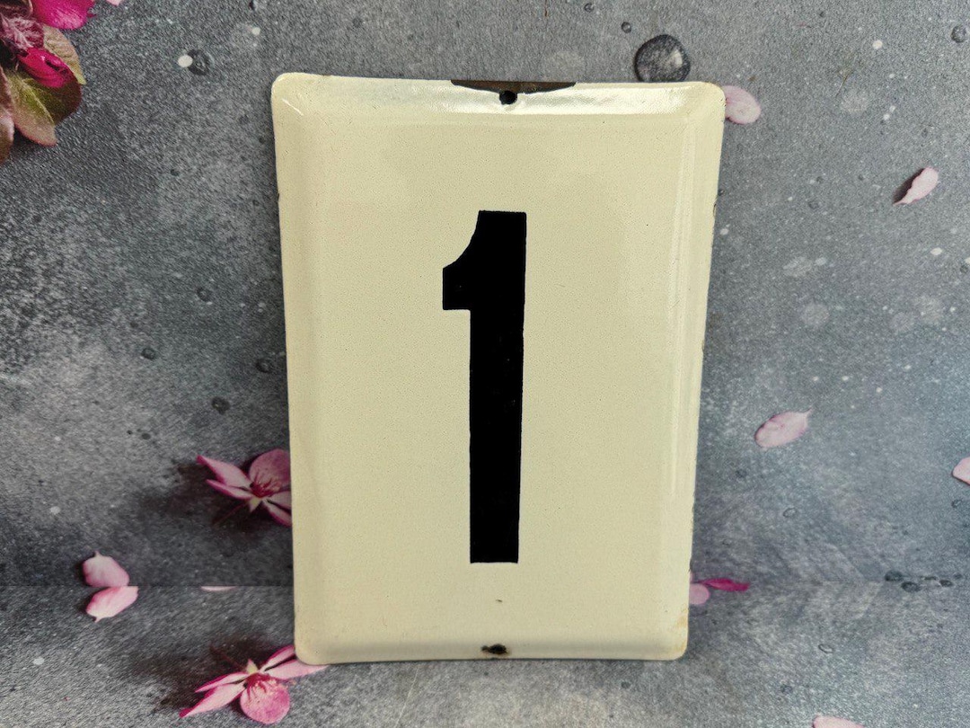 Soviet House Number Sign "1" - Enamel Street Address Sign - Made in ...