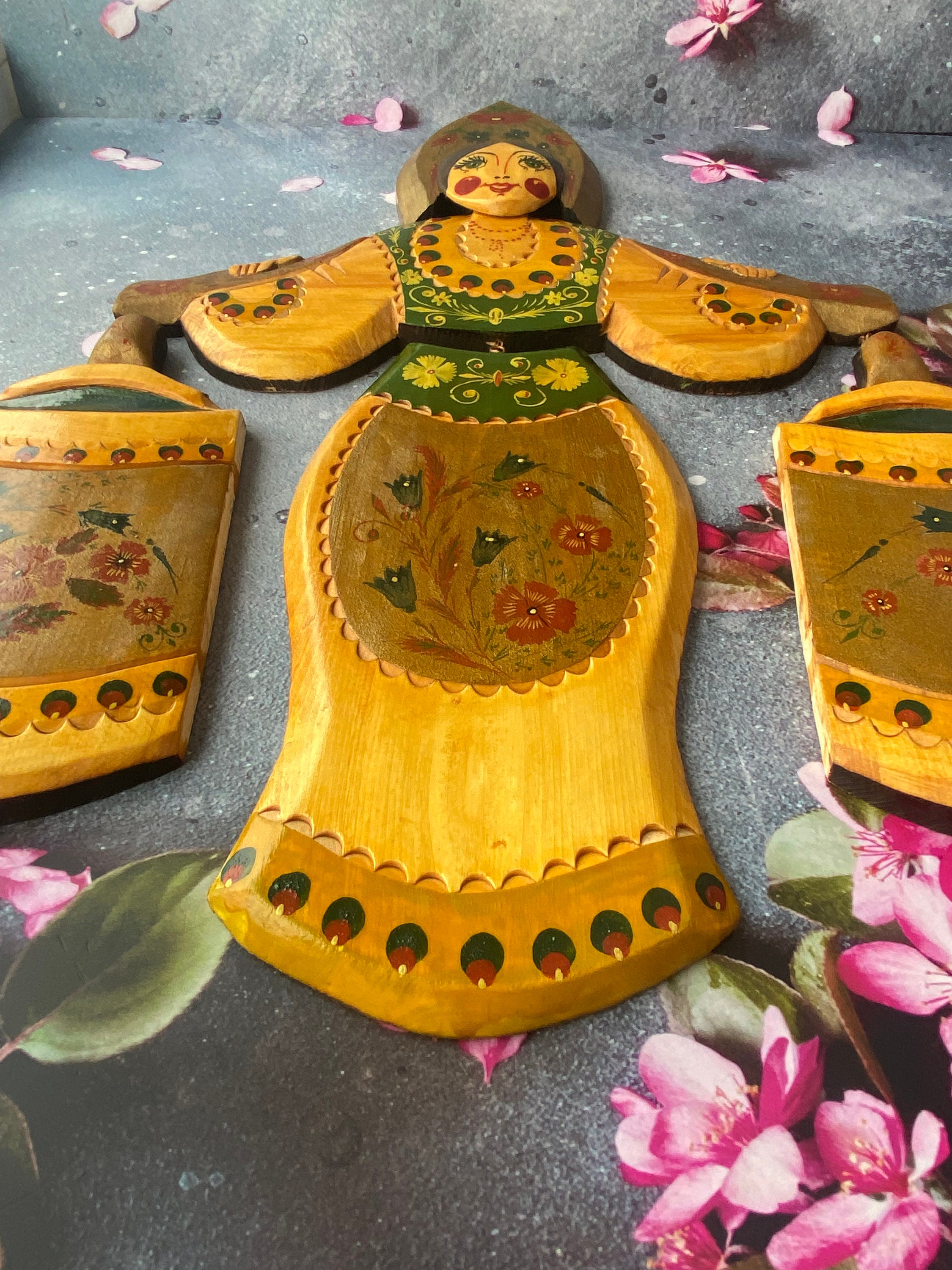 Soviet Wooden Decor Russian Girl in National Costume Wall - Etsy
