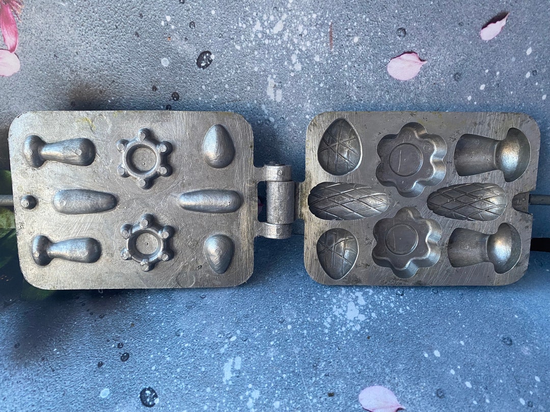 Soviet Nuts Cookies Maker - Vintage Nut Molds - Mushrooms Cookies Press ...