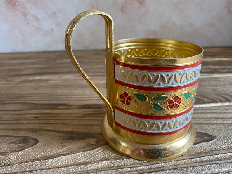 Soviet Cups Holders Enamel Tea Glasses Podstakanniki - Etsy