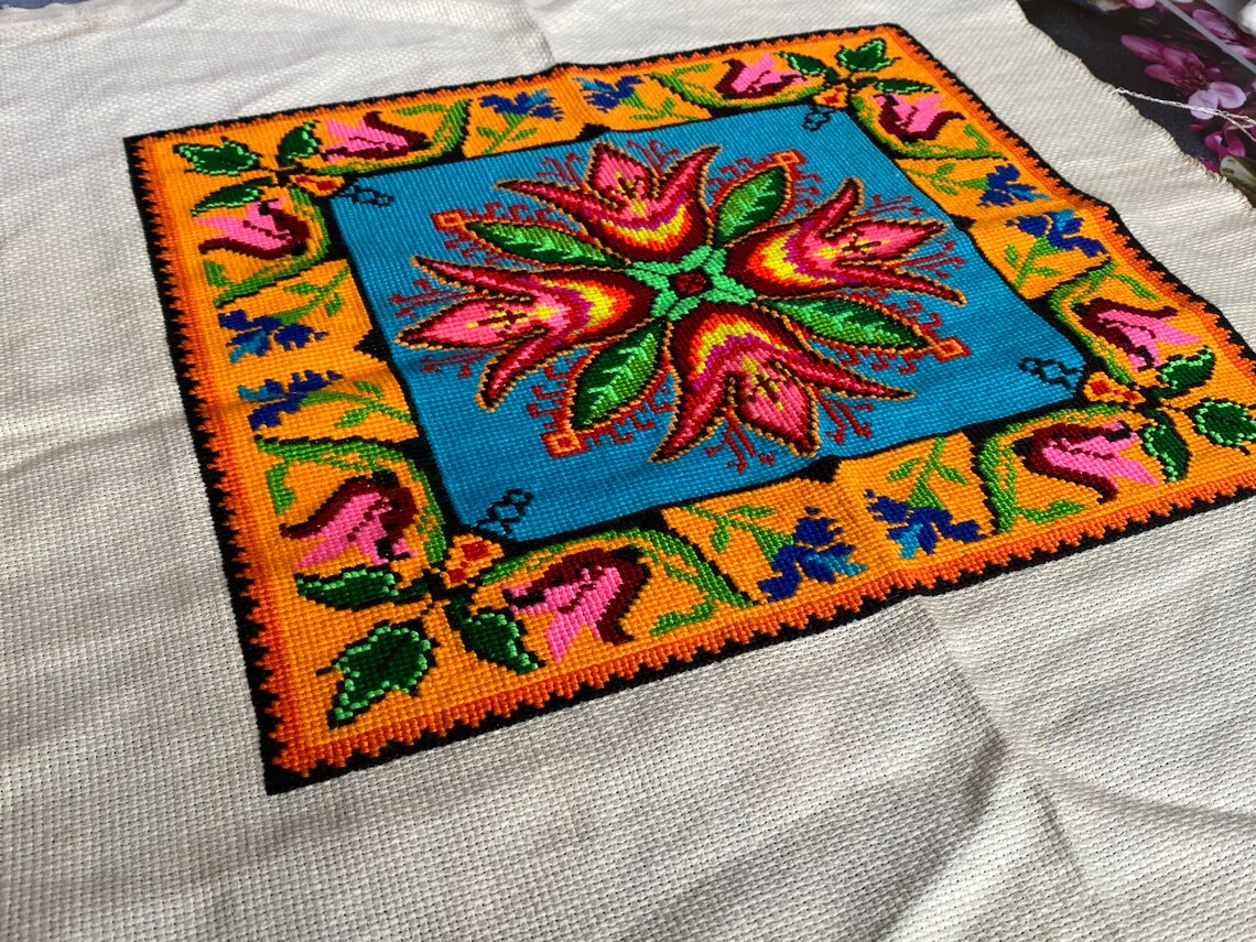 Hand Embroidered Picture Handmade Fabric Home Decor 3 | Etsy