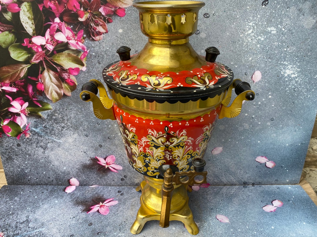 Soviet Electric Hand Painted Samovar Russian Art Folk Samovar ...