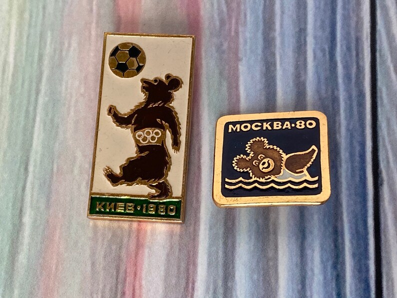 Soviet Badges - 5 Pins - Olympic Games - Olympia Moscow 80 - Etsy