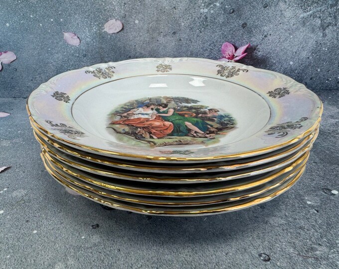 New Vintage Porcelain Soup Plates - Madonna - GDR - Etsy