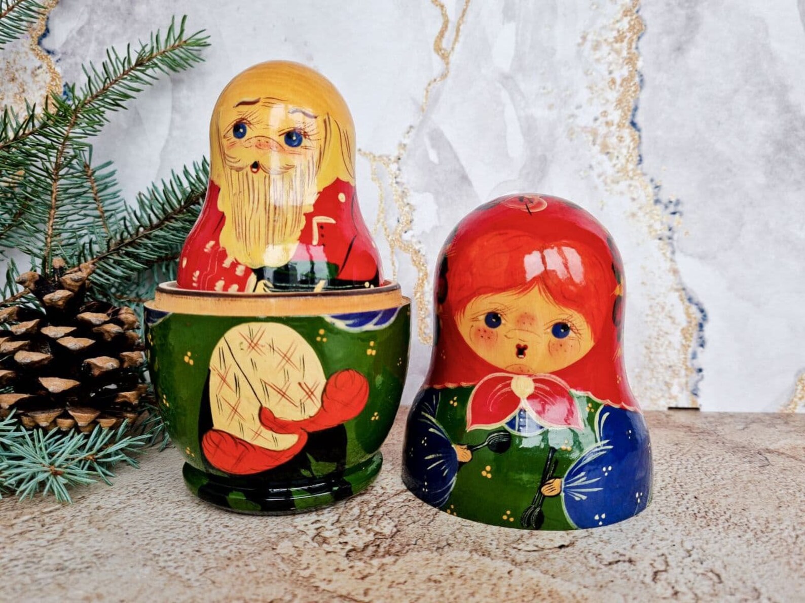 Soviet Matryoshka Set of 7 Russian Wooden Nesting Doll | Etsy