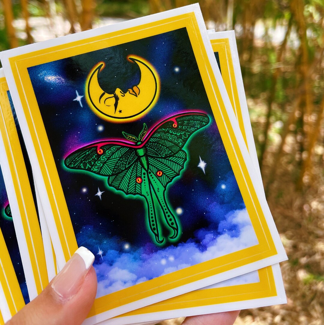 Luna Moth Vinyl Sticker - Etsy
