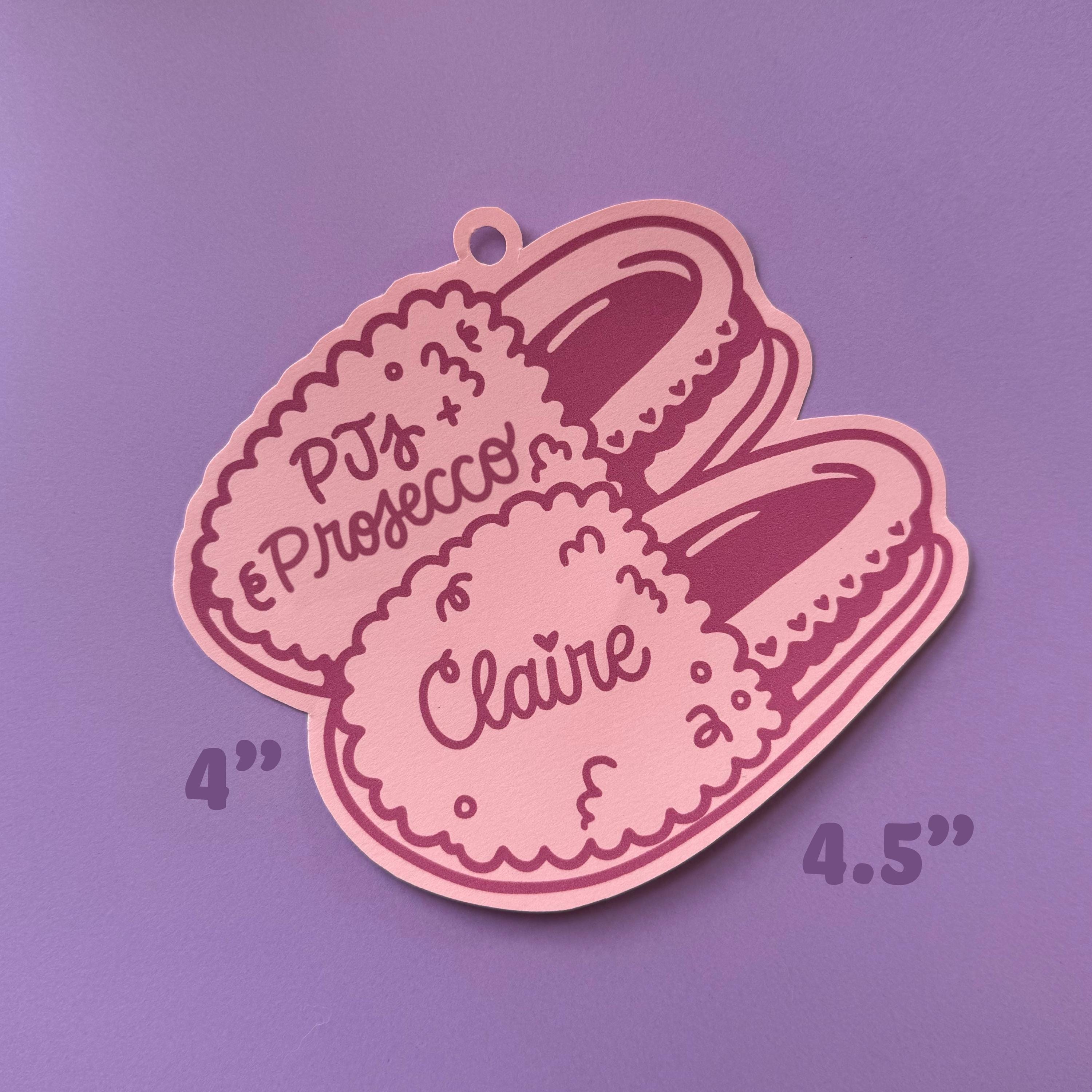 Personalized Fluffy Slippers Gift Tag, Bachelorette Party Favor, Girls ...