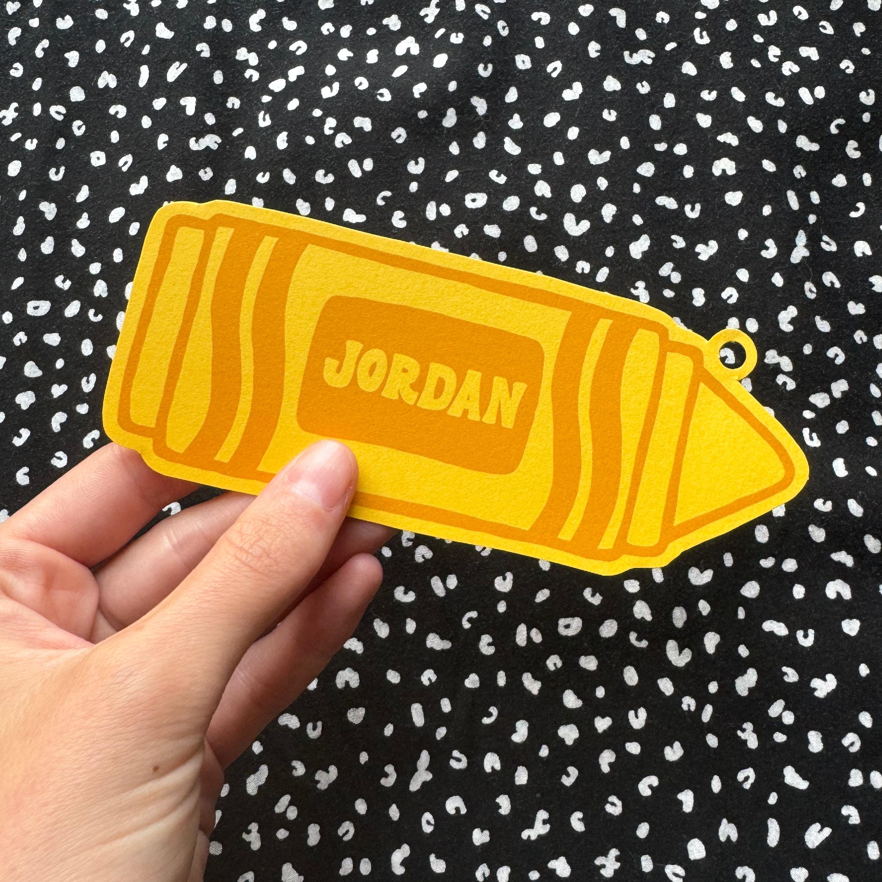 Customizable Crayon Name Tag, Teacher Classroom Decor, Student Gift ...