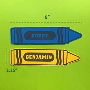 10 Custom Crayon Classroom Tags : School Teacher Decor, Name Tags ...
