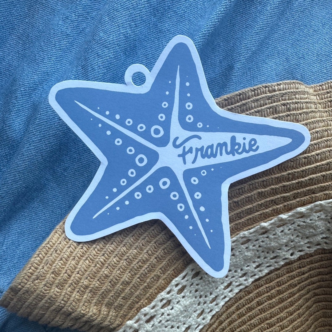 Hand Drawn Sea Star Name Tag, Coastal Bachelorette Gift, Starfish ...