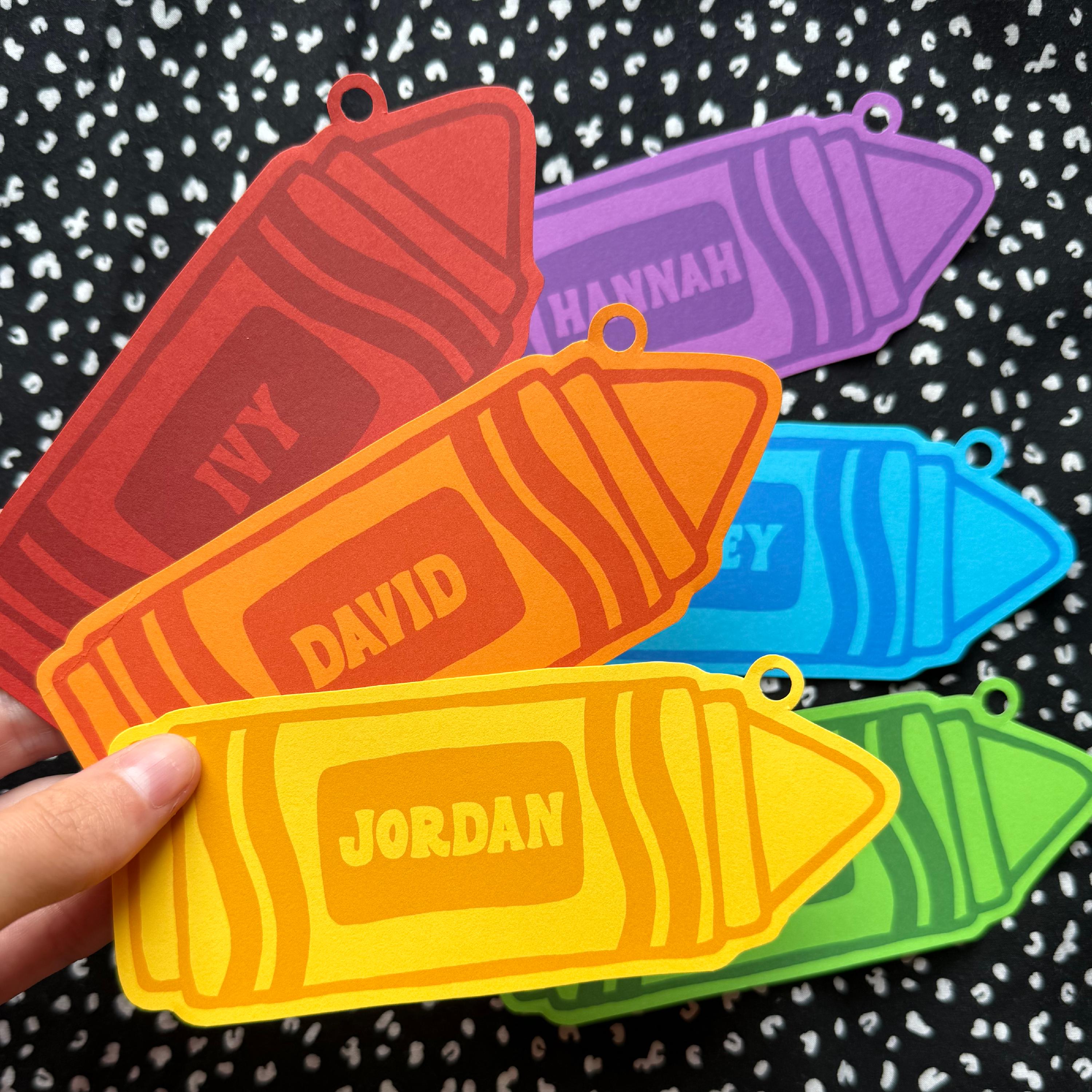 Customizable Crayon Name Tag, Teacher Classroom Decor, Student Gift ...