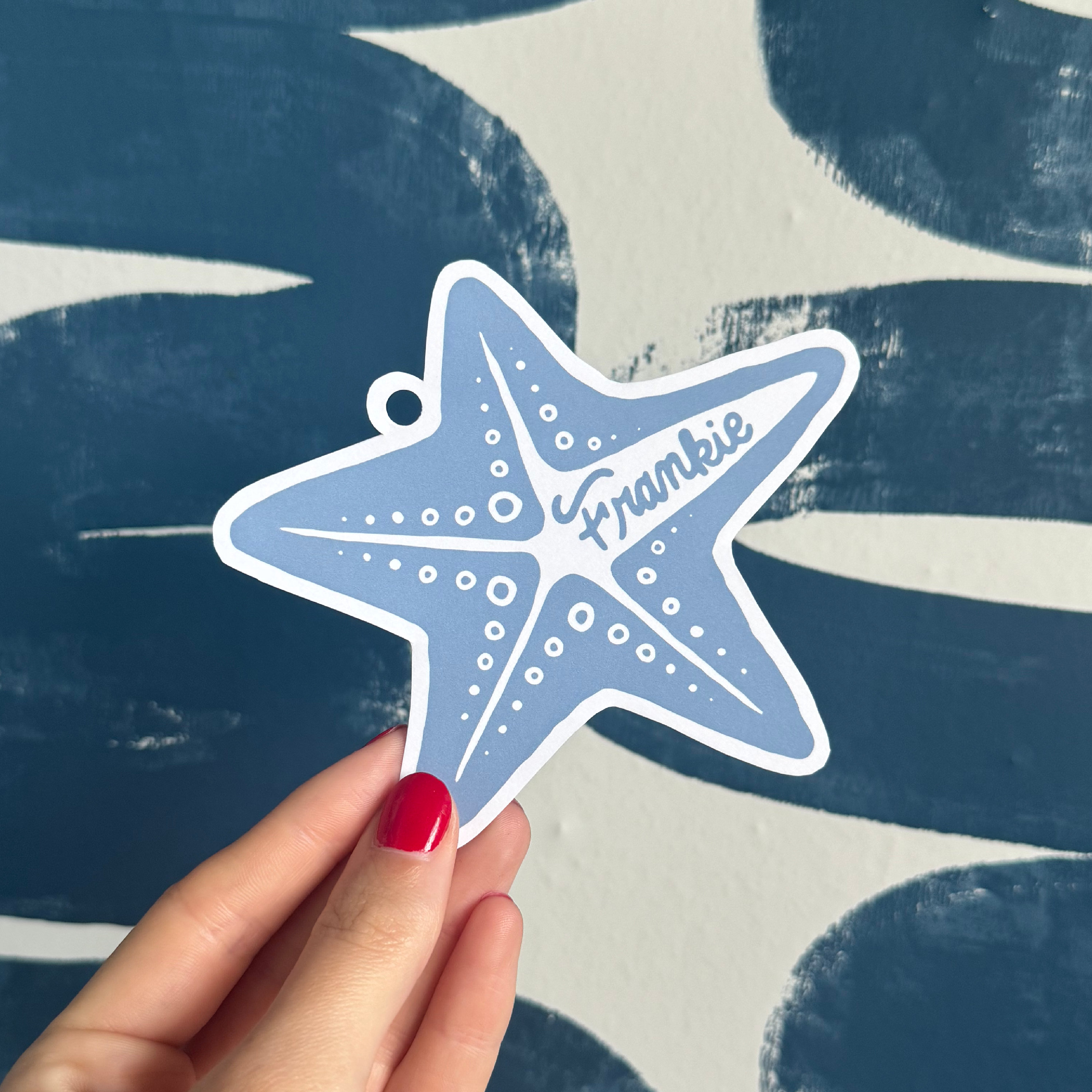 Hand Drawn Sea Star Name Tag, Coastal Bachelorette Gift, Starfish ...