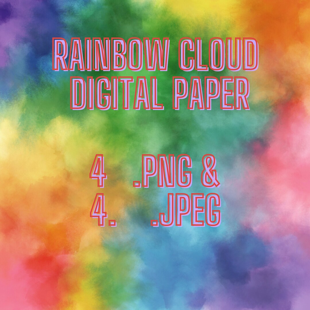 Rainbow Cloud Smoke Digital Paper Sublimation Print Backgrounds! .PNG ...