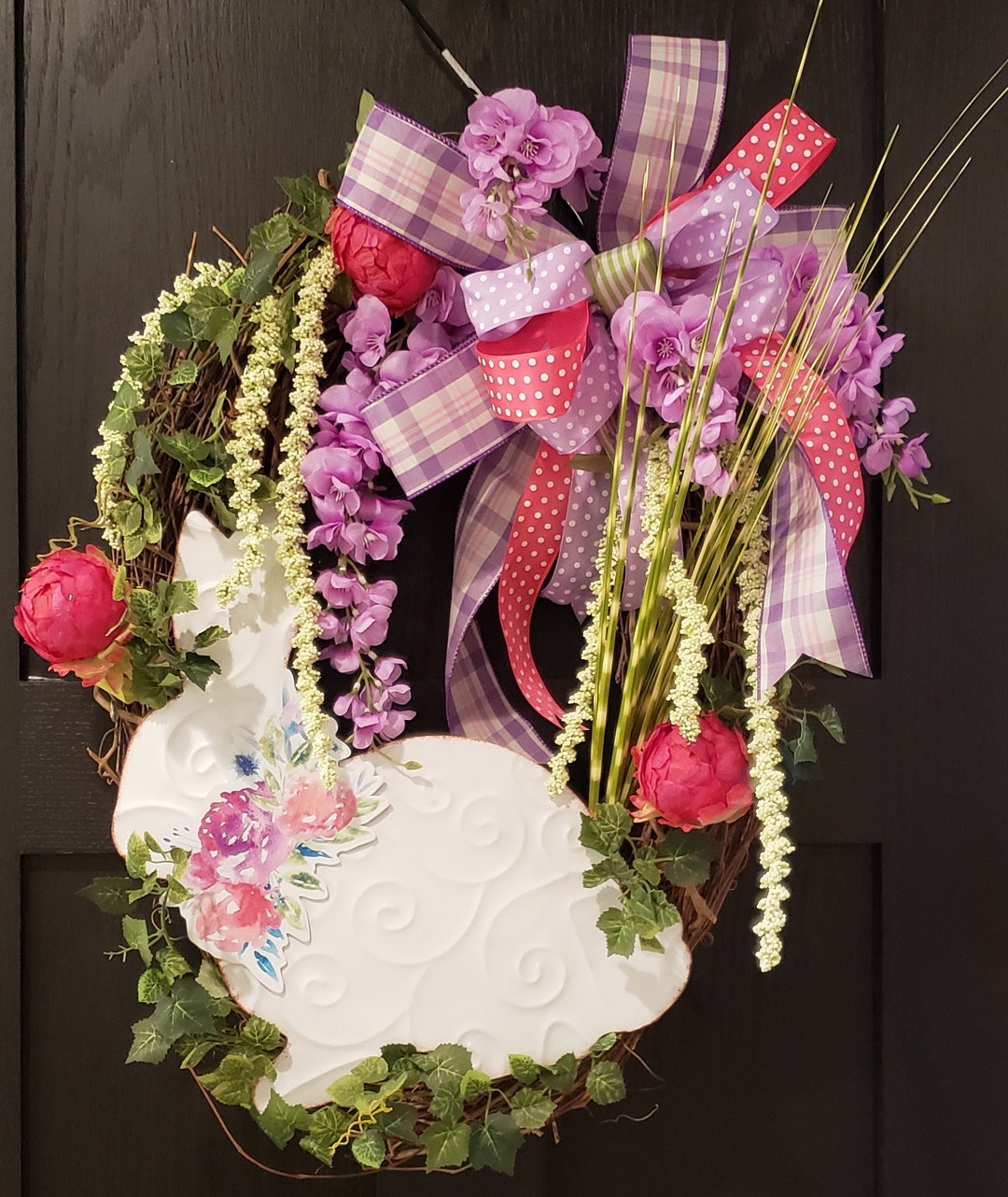 Bunny Greenery Peonies Easter Spring Foliage Pinks - Etsy