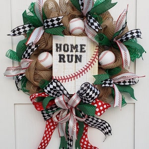 Home Run, Baseball, Threads, Sign, Red, Green, Black, White, Spring ...