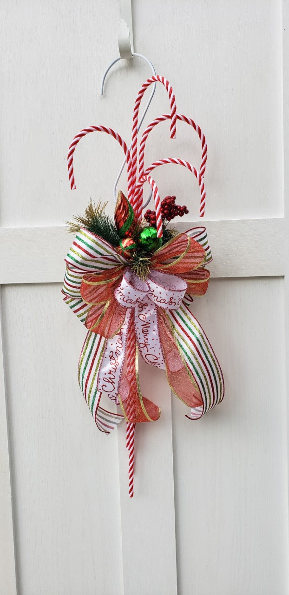 Candy Cane Door Hanger Christmas Door Decor Holiday Decor - Etsy