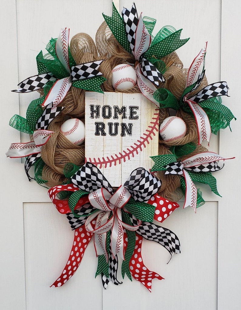 Home Run, Baseball, Threads, Sign, Red, Green, Black, White, Spring ...