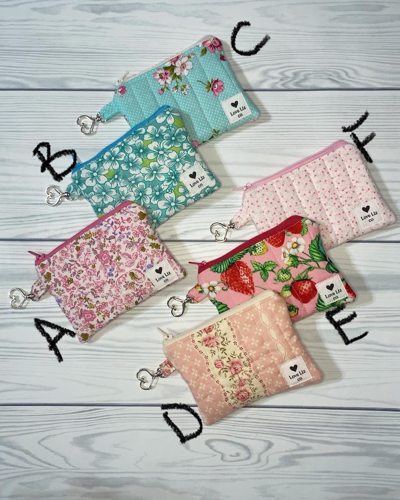 Quilted Wristlet/wallet/coin Pouch/purse/small/key Chain/girly Wallet ...