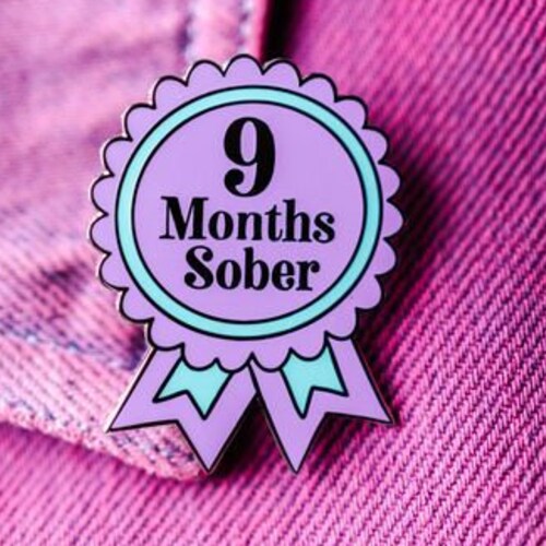 Pink Glitter Enamel Pin Shield Badge by Sober Girl Society - Etsy