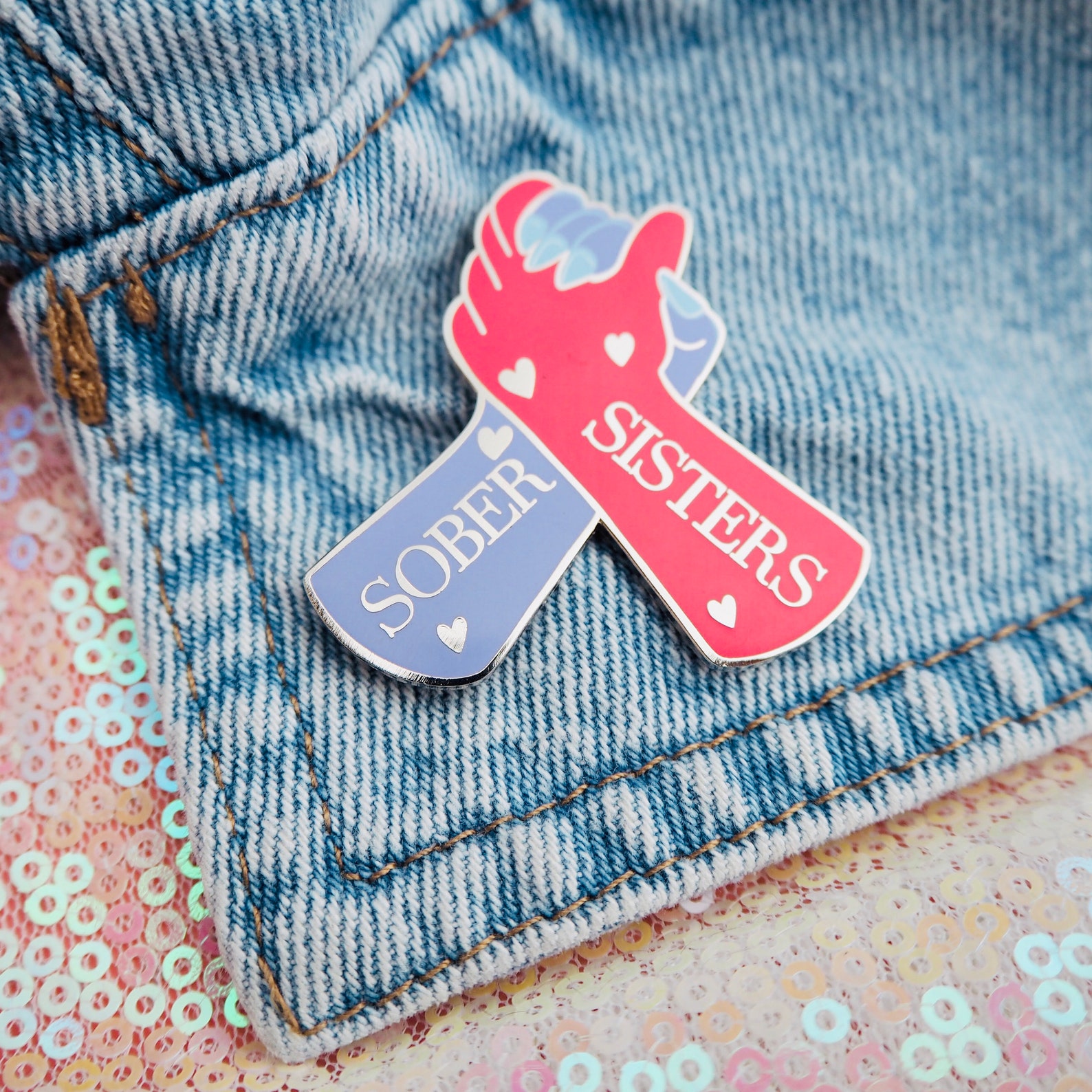 Sober Sisters Pin Badge by Sober Girl Society - Etsy