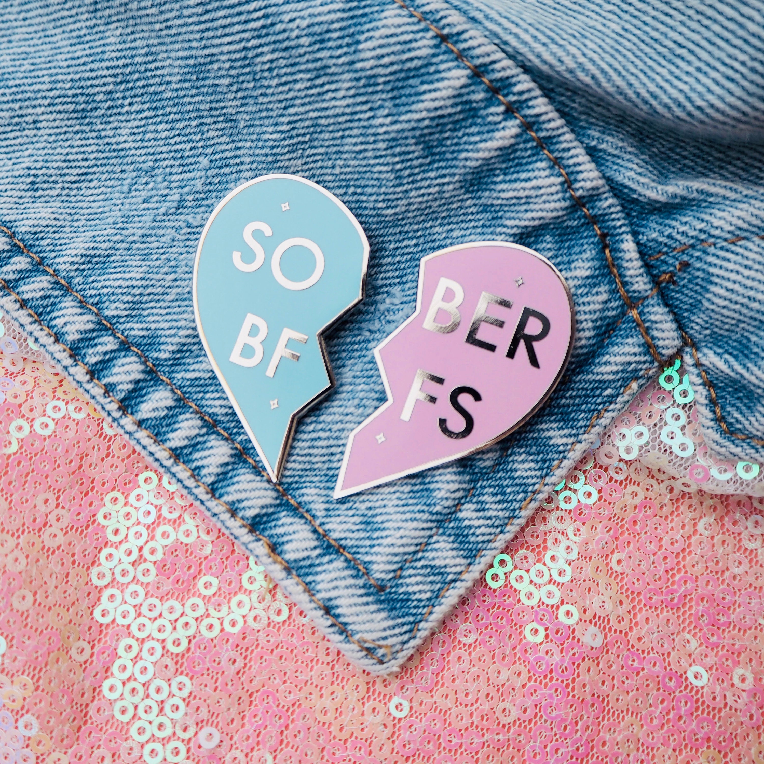 Sober BFF 2-part Pin Badge by Sober Girl Society | Etsy UK