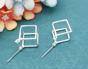 Cube Stud Earrings - Etsy