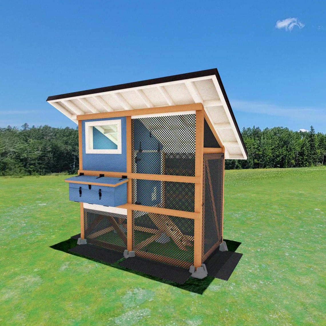 4X4 Single Pitch Roof Chicken Coop With Run Assembly Instruction - Etsy